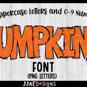 Pumpkin PNG Letters, Halloween Sublimation Doodle Alphabet Bundle ...