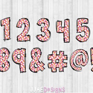 Polka Dot Font Doodle Alphabet, Polka Dot Alphabet Letters, PNG Bundle ...