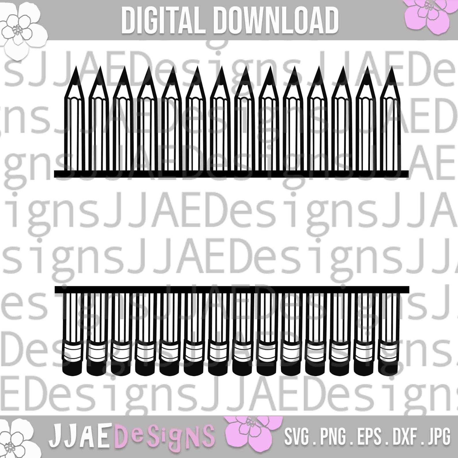 Pencil Svg Pencil Monogram Svg School Split Monogram Svg - Etsy