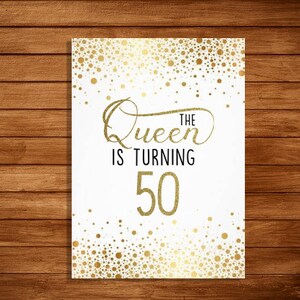 The Queen is Turning 50 SVG 50th Birthday SVG 50th Birthday Invitation ...