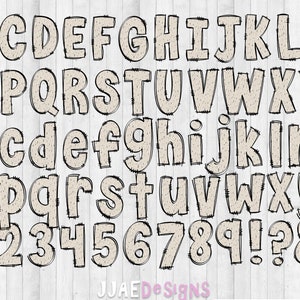 Boho Doodle Letters, Boho Alphabet PNG Letters, Doodle Letters Neutral ...