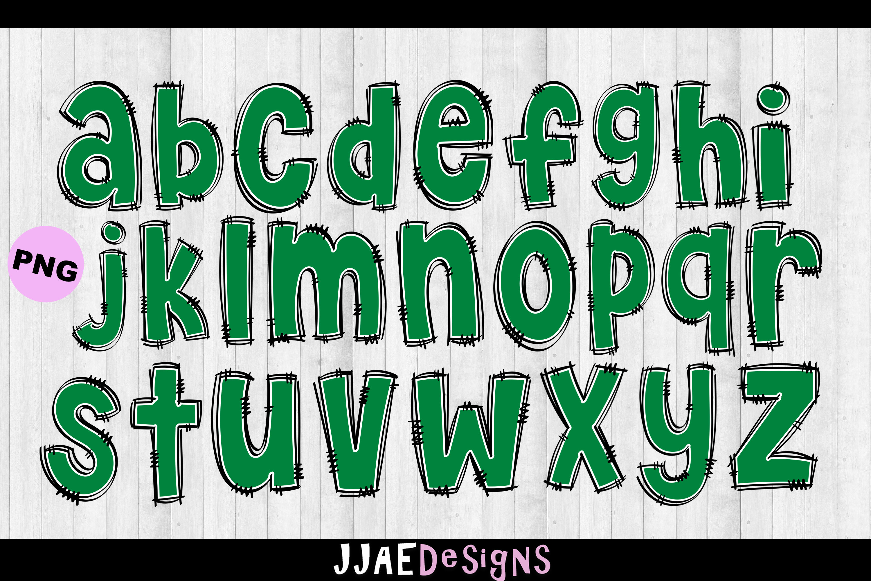 Green & Blue Alphabet PNG Letters Doodle Letters PNG Letters - Etsy