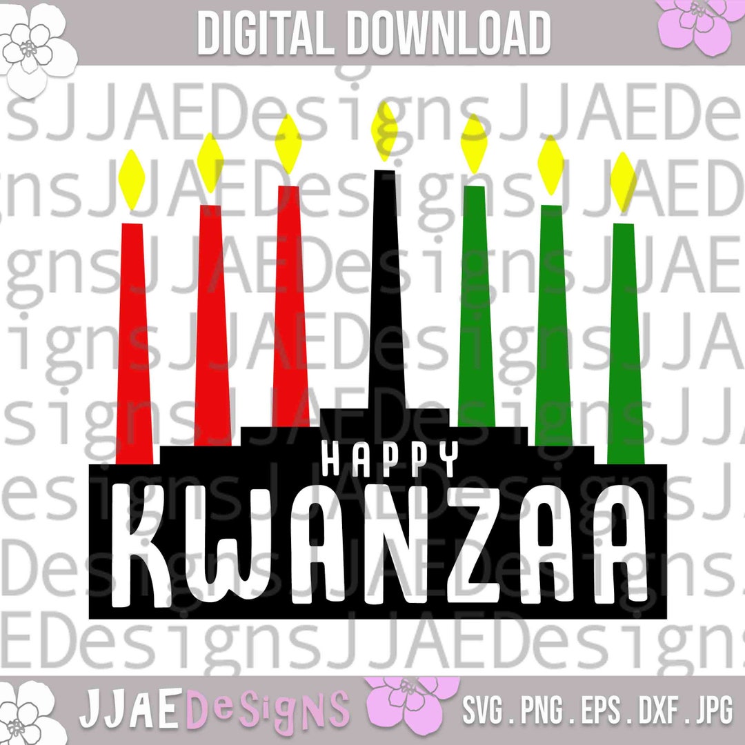 Happy Kwanzaa Svg, Kwanzaa Candles Svg, Black Christmas Svg, Black ...