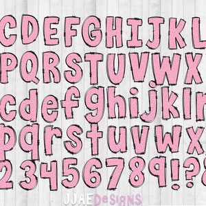 Valentine Doodle Letters, Hearts Alphabet Letters, Love PNG, Valentine ...