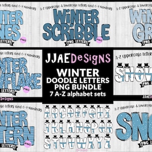 Christmas Alphabet PNG Letters, Doodle Letters PNG Letters, Christmas ...