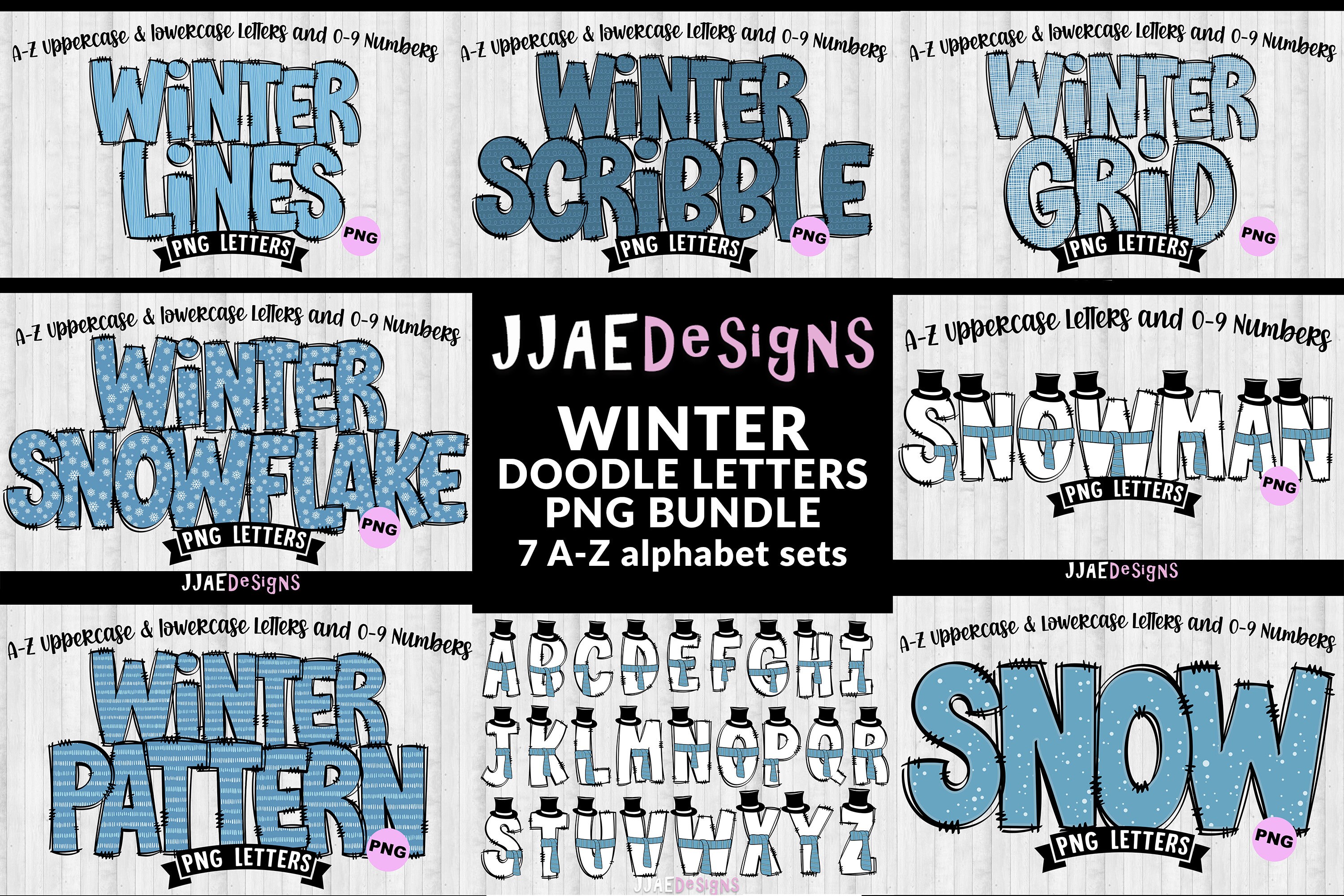 Christmas Alphabet PNG Letters, Doodle Letters PNG Letters, Christmas ...