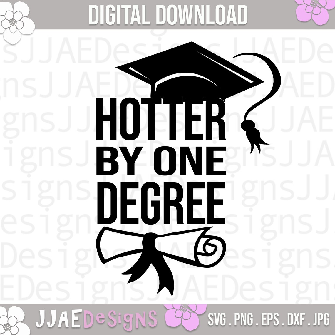 Hotter by One Degree svg college graduate svg graduation svg | Etsy