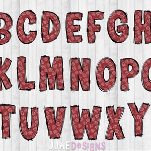 Christmas Alphabet PNG Letters, Doodle Letters PNG Letters, Christmas ...