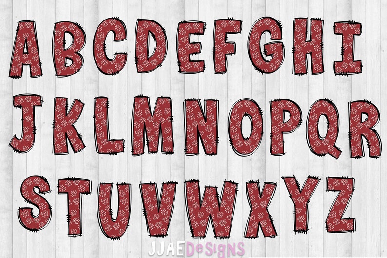 Christmas Alphabet PNG Letters Doodle Letters PNG Letters - Etsy
