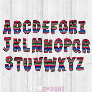 Serape PNG Letters, Sublimation Alphabet Bundle, Bulletin Board Letters ...