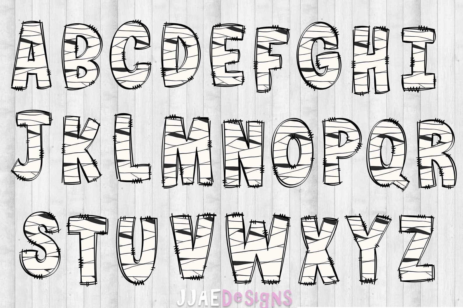 Alphabet PNG, Halloween PNG Letters, Doodle Letters PNG, Mummy Png ...