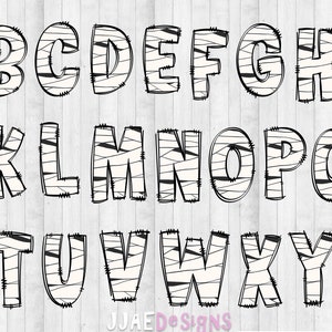 Alphabet PNG, Halloween PNG Letters, Doodle Letters PNG, Mummy Png ...