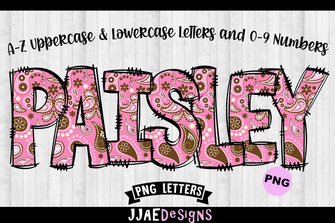 Paisley PNG Letters, Sublimation Alphabet Bundle, Bulletin Board ...