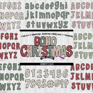 Christmas Alphabet PNG Letters, Doodle Letters PNG Letters, Christmas ...