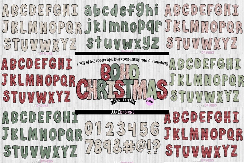 Christmas Alphabet PNG Letters Doodle Letters PNG Letters - Etsy