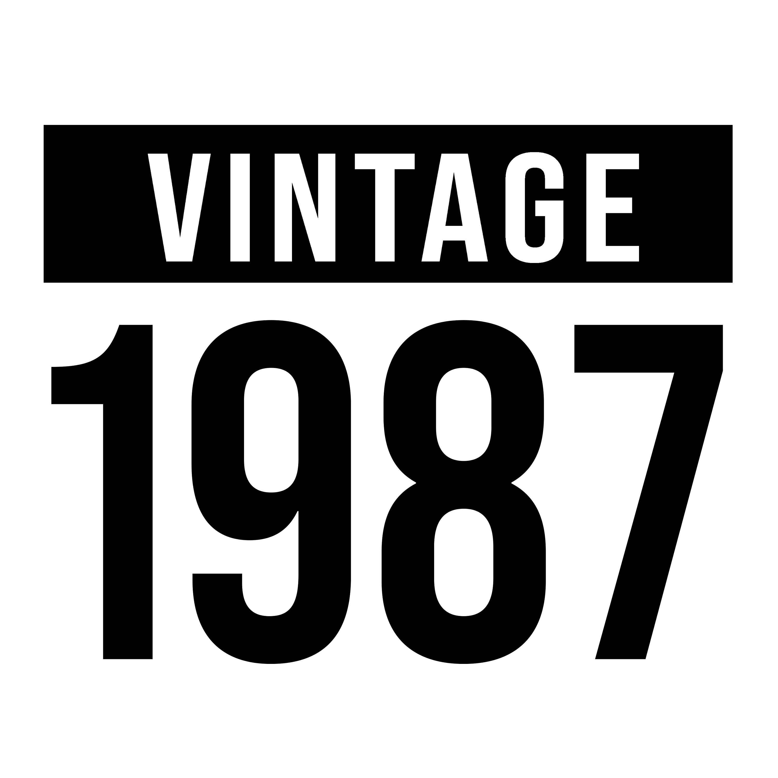 1987 Birthday Svg Vintage 1987 Svg Clipart Vintage 1987 Etsy