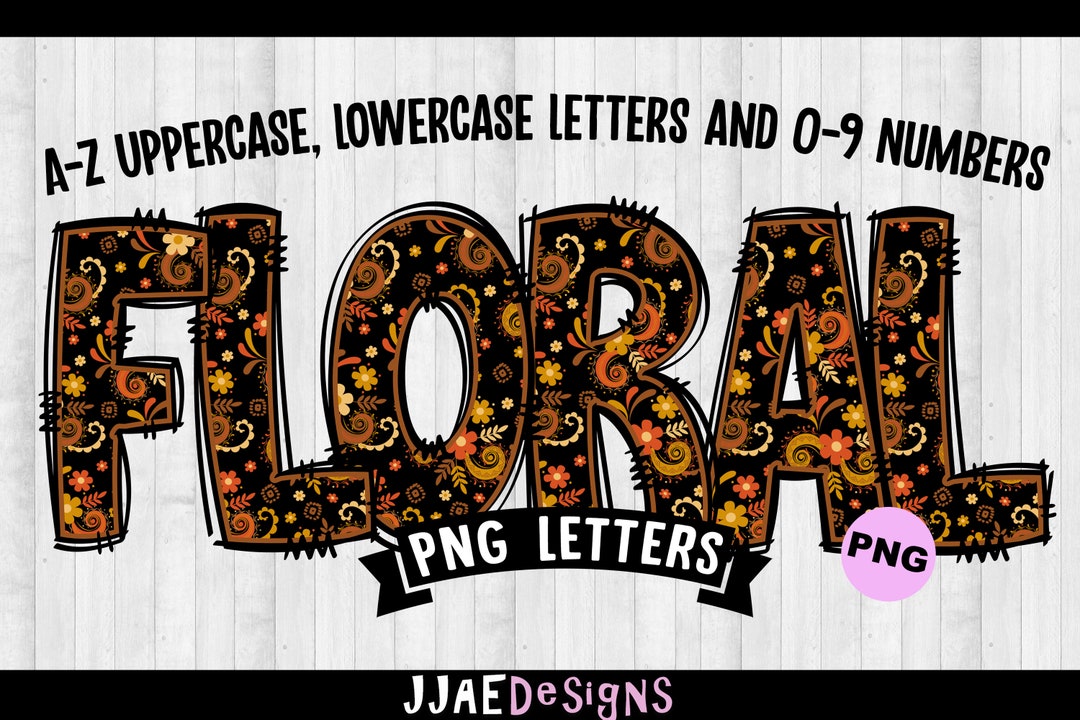 Doodle Letters, Floral Alphabet Bundle, Flowers Alphabet Letters ...