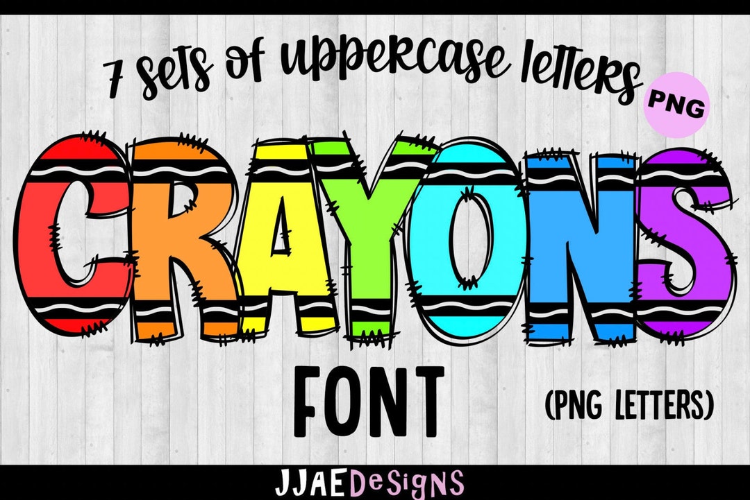 Crayon PNG Letters Sublimation, Alphabet Bundle, Crayon Png School Font ...