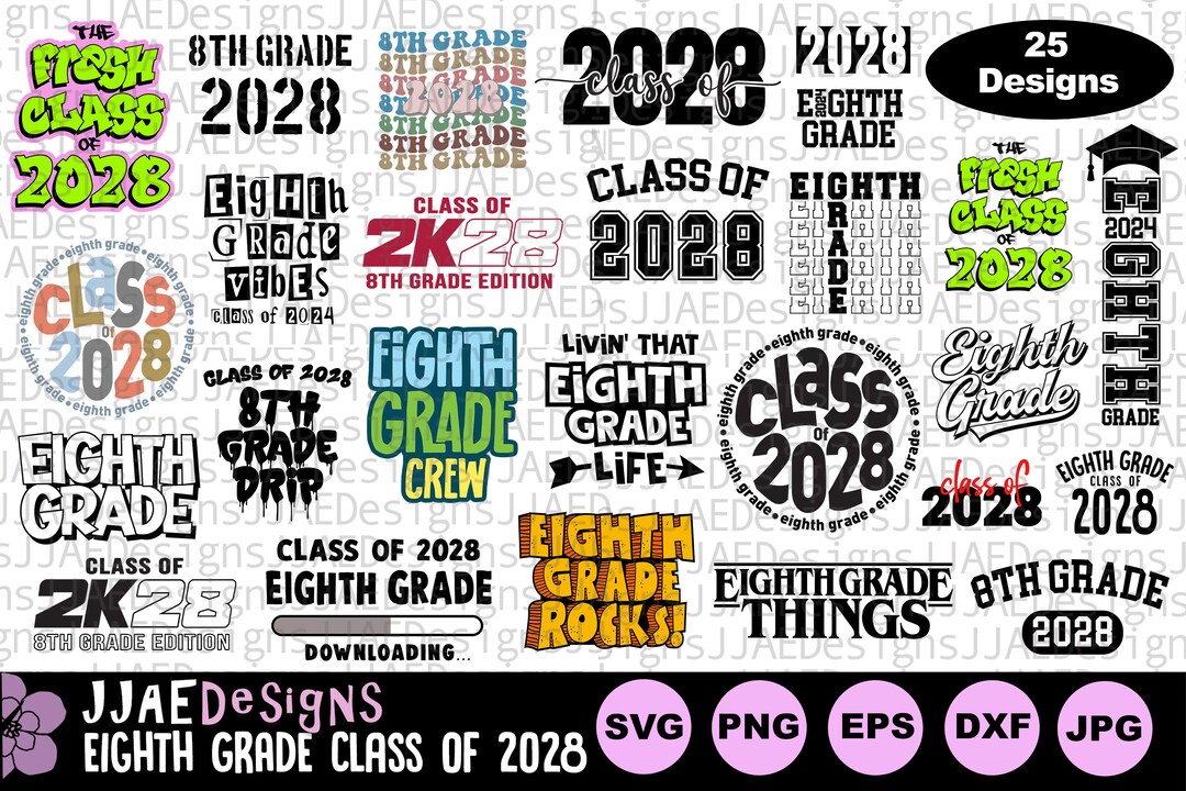 Class of 2028 Svg, 8th Grade Svg, Eighth Grade Svg, 8th Grade Svg ...