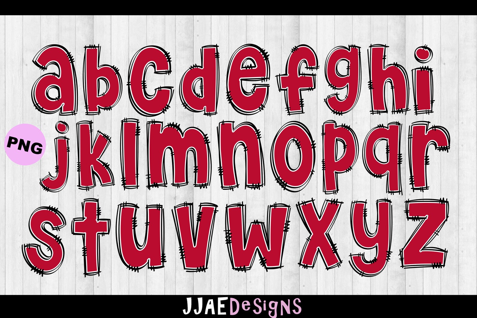 Red & Black Doodle Alphabet PNG Letters, Doodle Letters PNG Letters ...