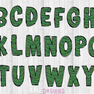 Christmas Alphabet PNG Letters, Doodle Letters PNG Letters, Christmas ...
