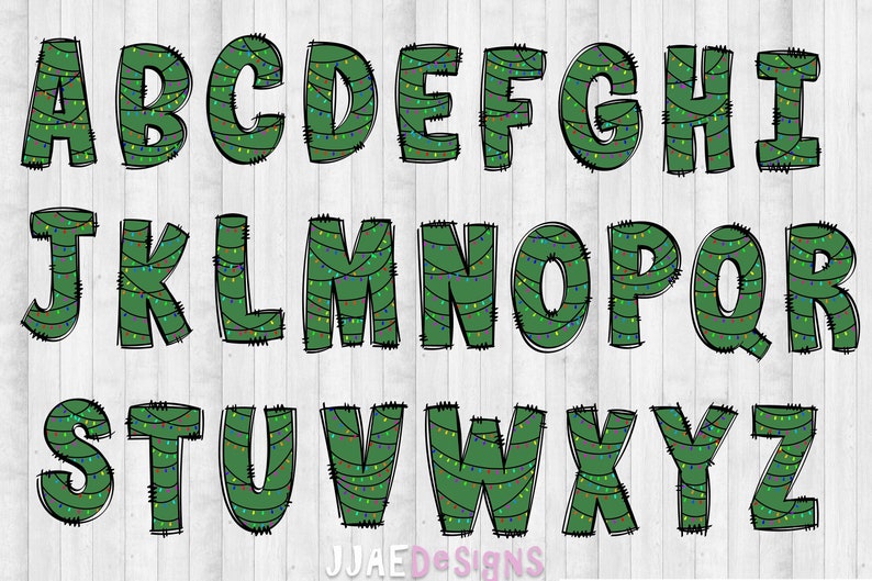 Christmas Alphabet PNG Letters Doodle Letters PNG Letters - Etsy