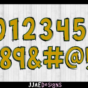 Green & Gold Alphabet PNG Letters, Doodle Letters PNG Letters, Green ...