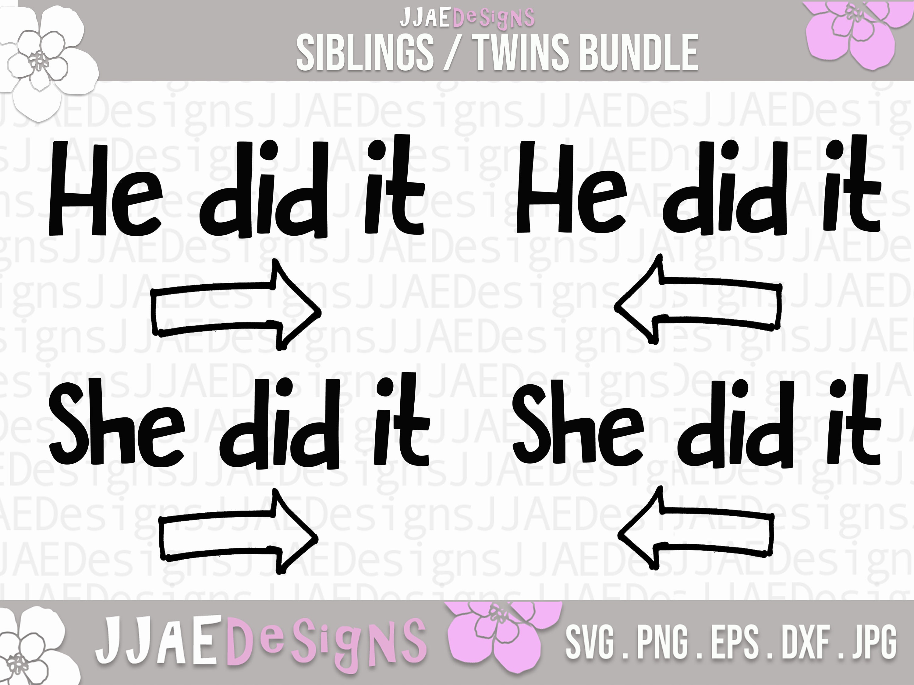He Did It, She Did It SVG Bundle, Cute Baby Twin Svg ,sibling Svg, Baby ...