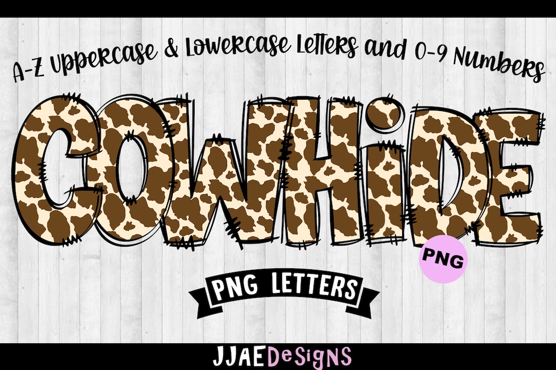 Cow Hide Doodle Font Cowhide Doodle Letters, Cow Print Pattern Doodle ...