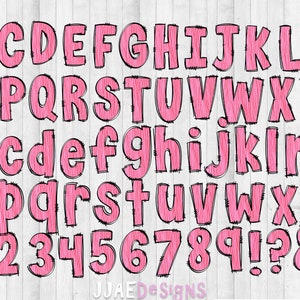 Valentine Doodle Letters, Hearts Alphabet Letters, Love PNG, Valentine ...