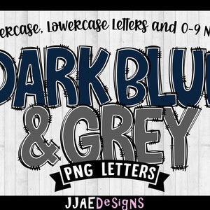 Dark Blue & Grey Alphabet PNG Letters, Doodle Letters PNG Letters, Dark ...