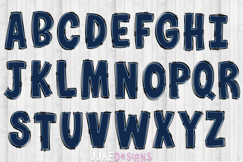 Light Blue & Navy Blue Alphabet PNG Letters Light Blue and - Etsy