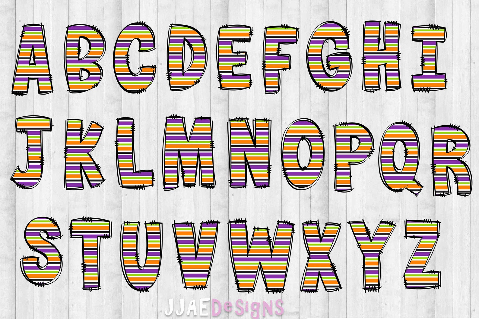 Halloween PNG Letters Doodle Halloween Alphabet PNG Doodle - Etsy