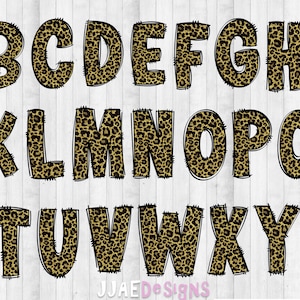 Gold Leopard PNG Letters, Sublimation Alphabet Bundle, Bulletin Board ...