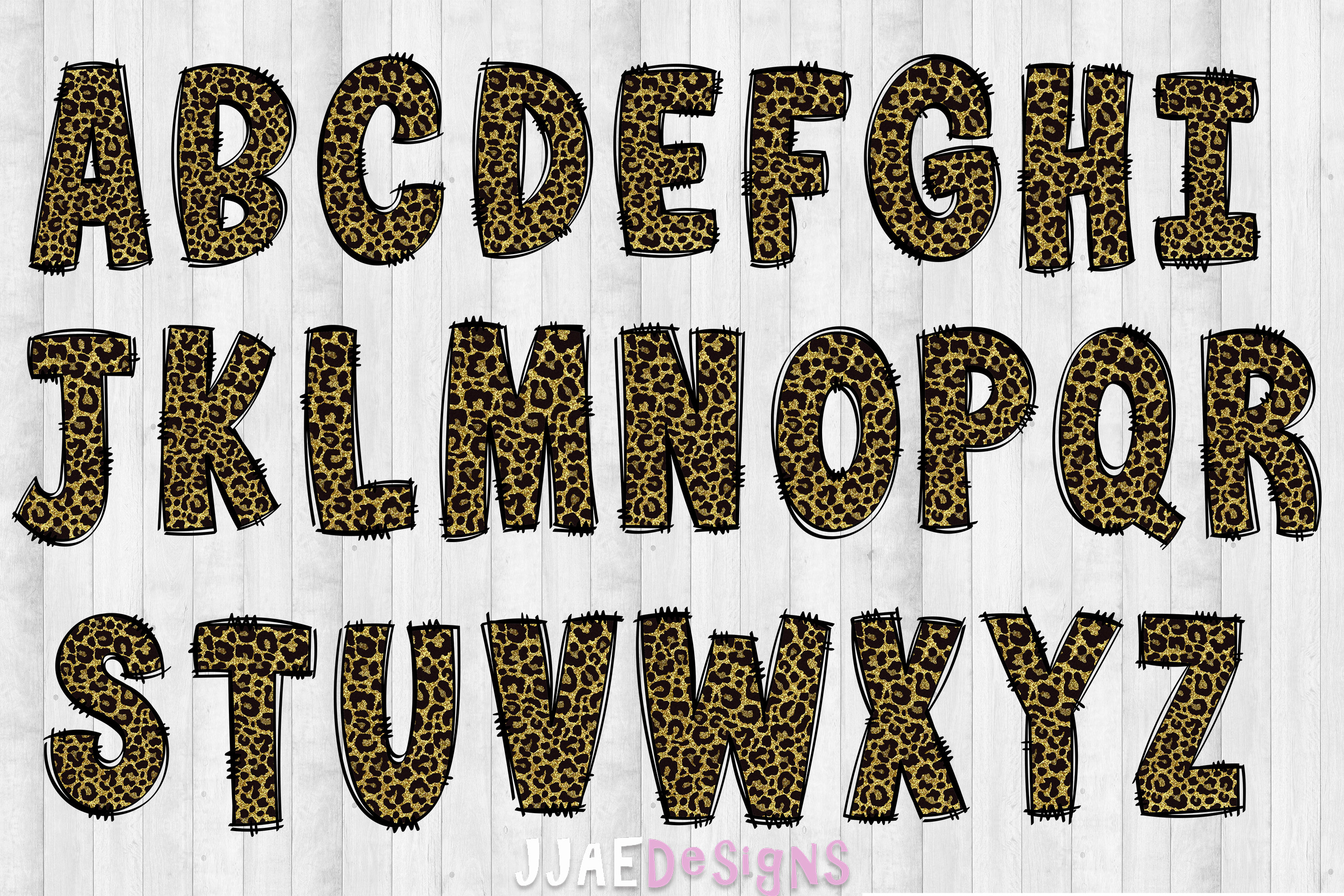 Gold Leopard PNG Letters, Sublimation Alphabet Bundle, Bulletin Board ...