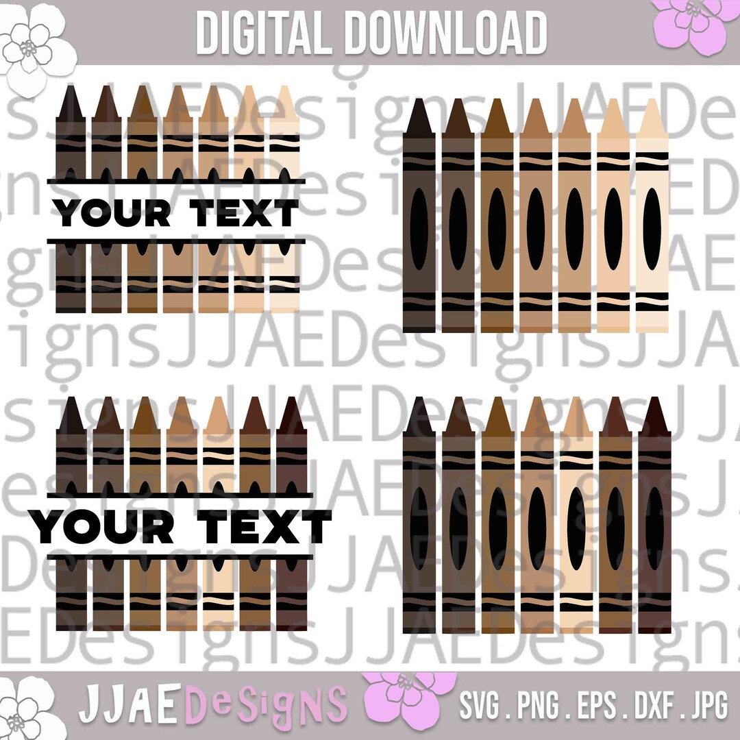 Multicultural Crayon Monogram Svg, Teacher Monogram Svg, Crayon Split ...