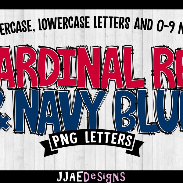 Red and Blue Letters Png - Etsy