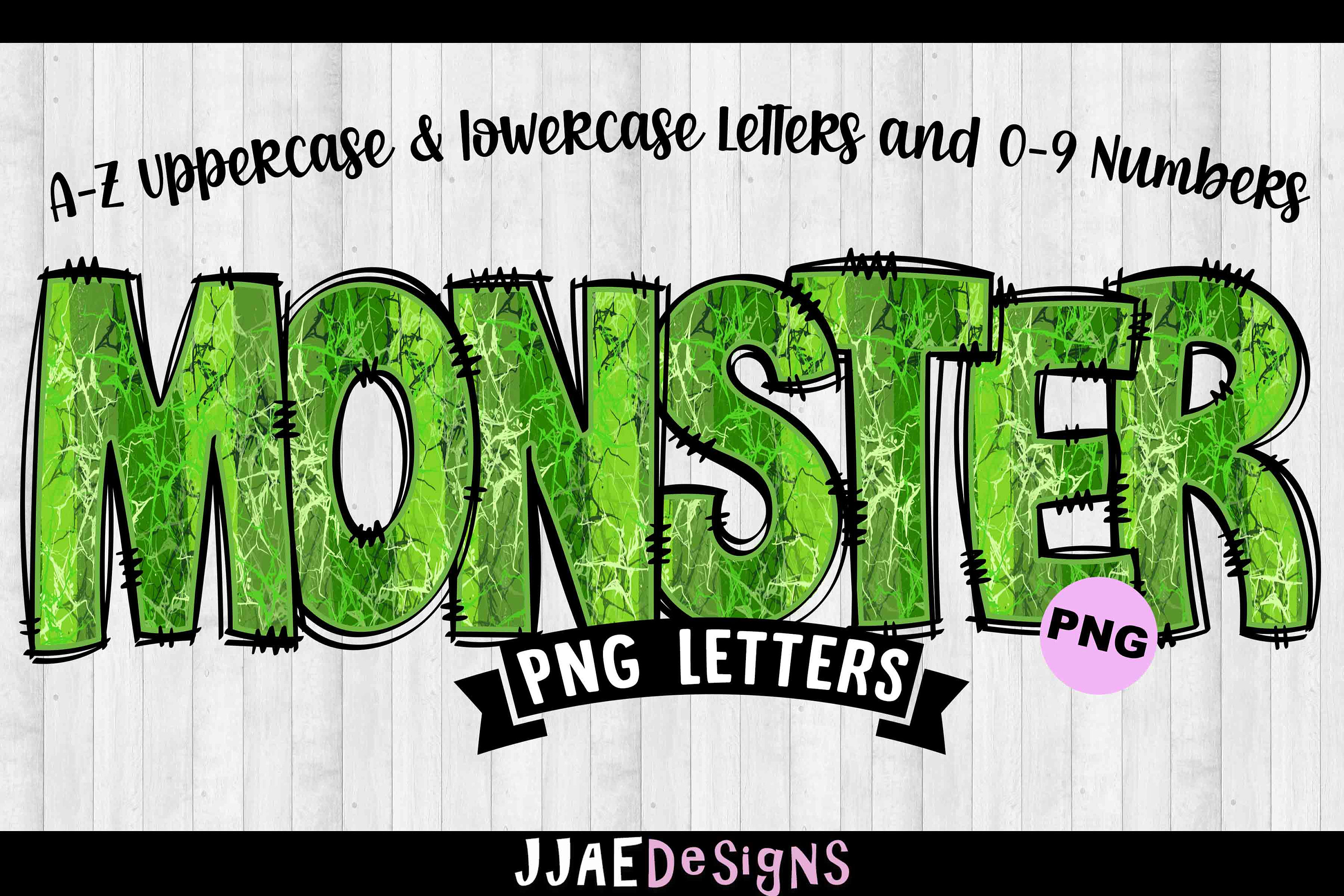 Monster Alphabet PNG Letters, Halloween Alphabet Doodle Letters PNG ...