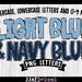 Light Blue & Navy Blue Alphabet PNG Letters Light Blue and - Etsy