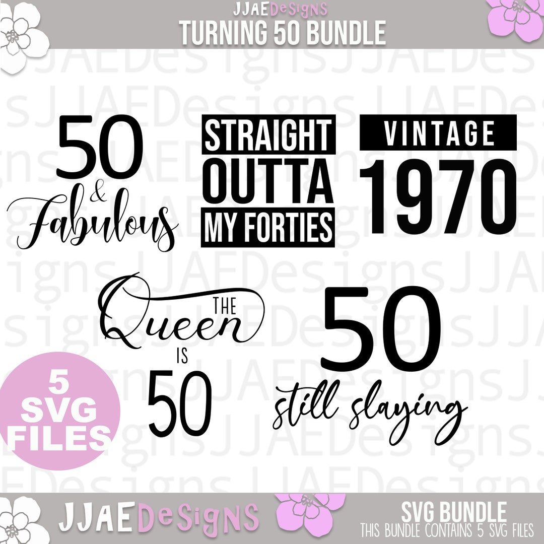 Turning 50 SVG BUNDLE | 50th Birthday | Vintage 1970 Svg | 50 ...