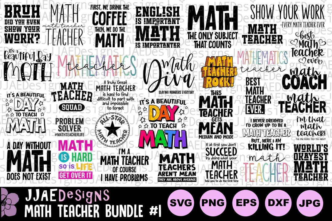 Math Teacher Svg, Math Teacher Svg Bundle, Math Teacher Shirt Svg ...
