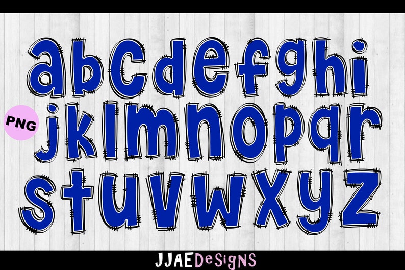 Green & Blue Alphabet PNG Letters Doodle Letters PNG Letters - Etsy