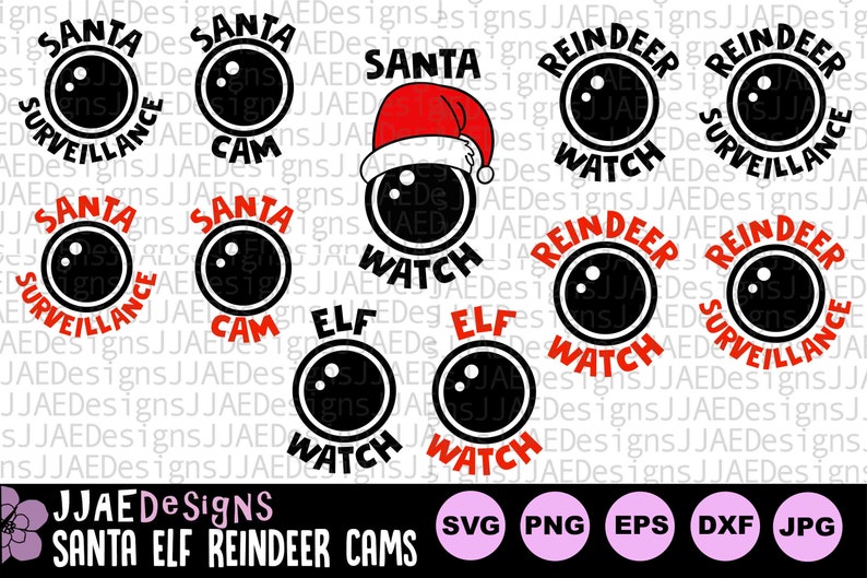 Santa Cam SVG Christmas SVG Bundle Elf Watch Reindeer Watch - Etsy