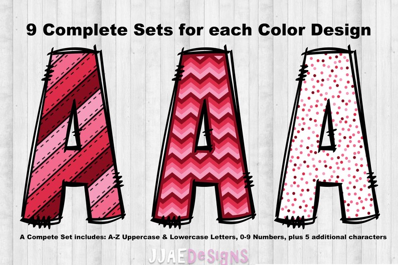 Valentine Doodle Letters, Hearts Alphabet Letters, Love PNG, Valentine ...