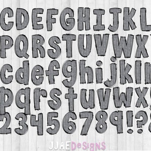 Boho Doodle Letters, Boho Doodle Sublimation Alphabet Bundle, Boho ...