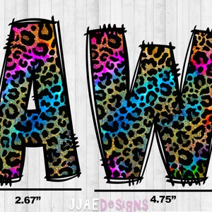 Leopard PNG Letters, Colorful Leopard Doodle Alphabet, PNG Doodle ...