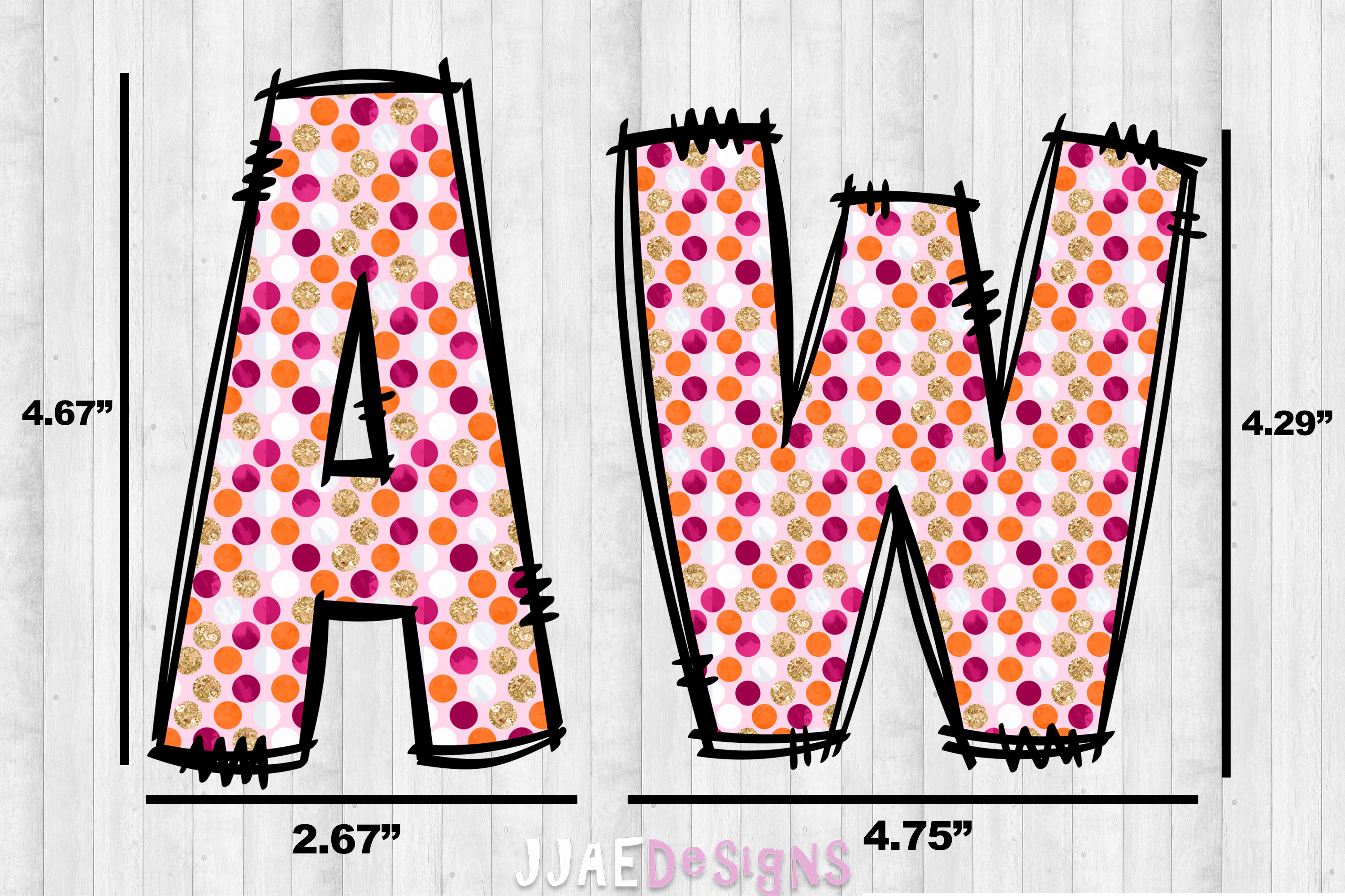 Polka Dot Font Doodle Alphabet, Polka Dot Alphabet Letters, PNG Bundle ...
