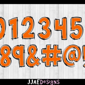 Red & Orange Alphabet PNG Letters, Doodle Letters PNG Letters, Red ...