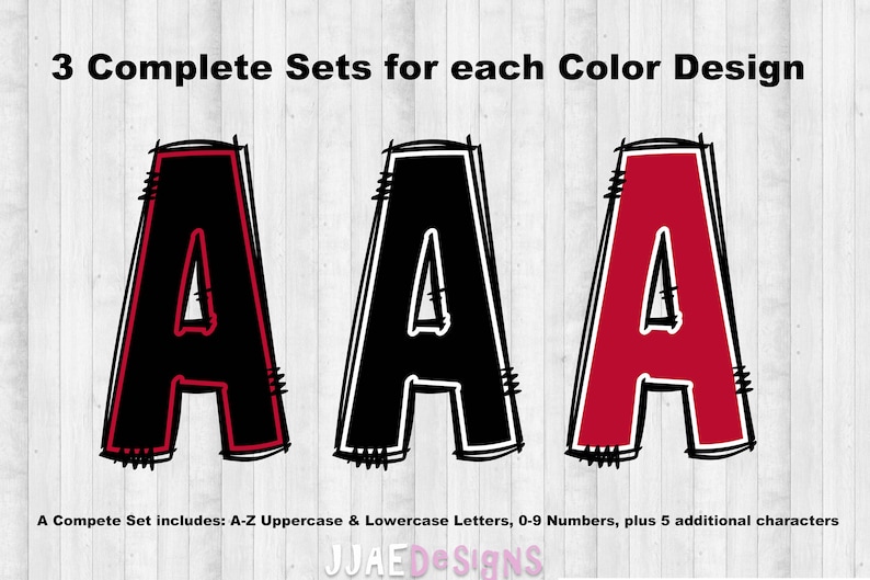 Red & Black Doodle Alphabet PNG Letters, Doodle Letters PNG Letters ...
