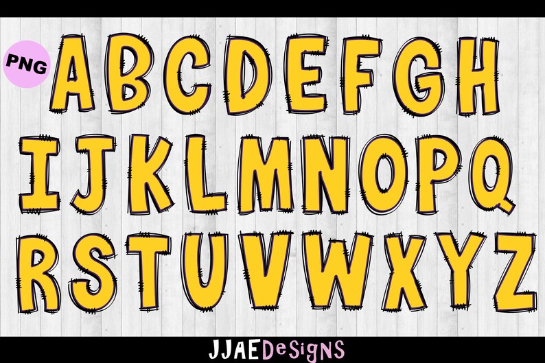 Purple & Gold Alphabet PNG Letters, Doodle Letters PNG Letters, Purple ...